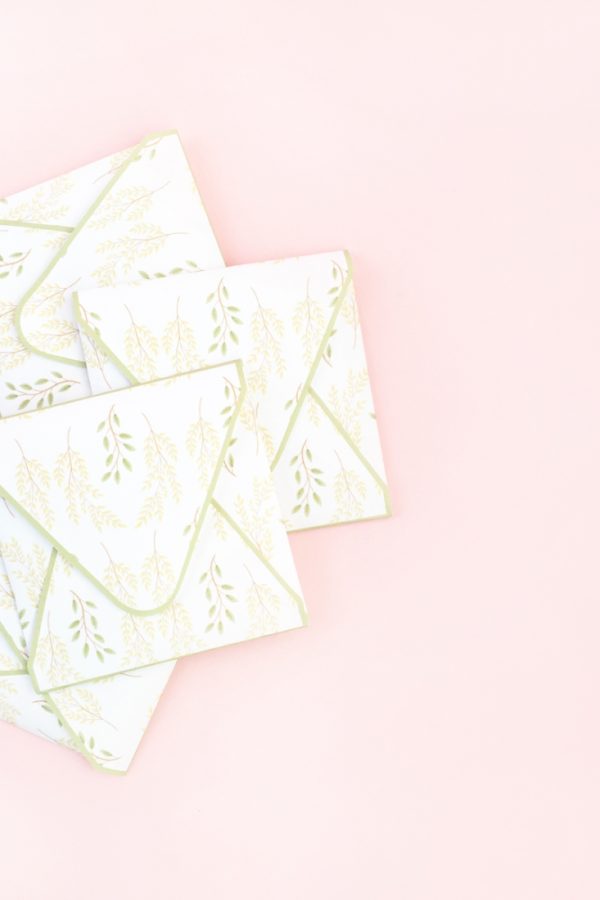 DIY Leaf Patterned Envelopes
